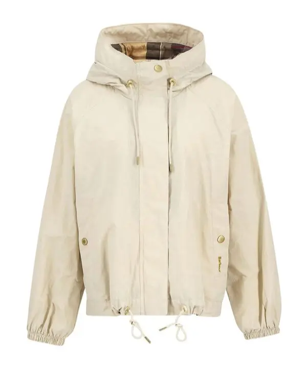 Barbour Long Sleeve Casual Jacket With Drawstring Hem And Hood - Nude