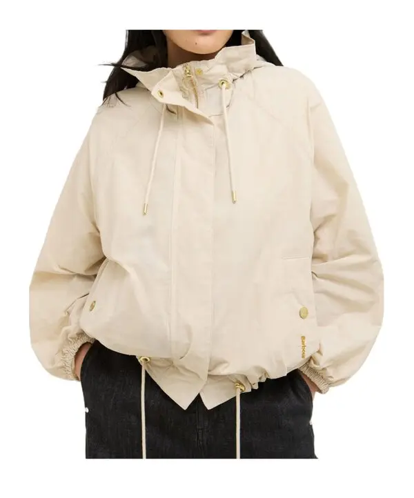 Barbour Long Sleeve Casual Jacket With Drawstring Hem And Hood - Nude