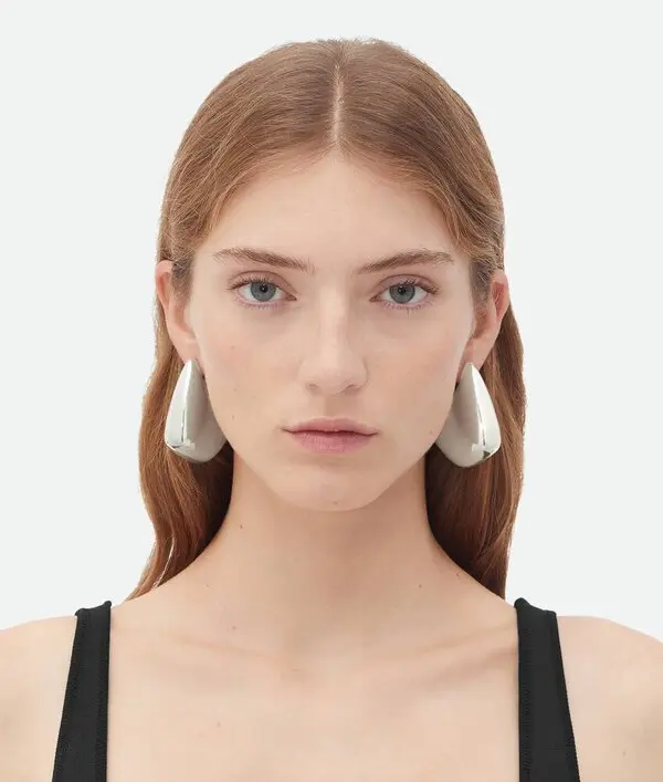 Bottega Veneta Large Fin Earrings - Gray