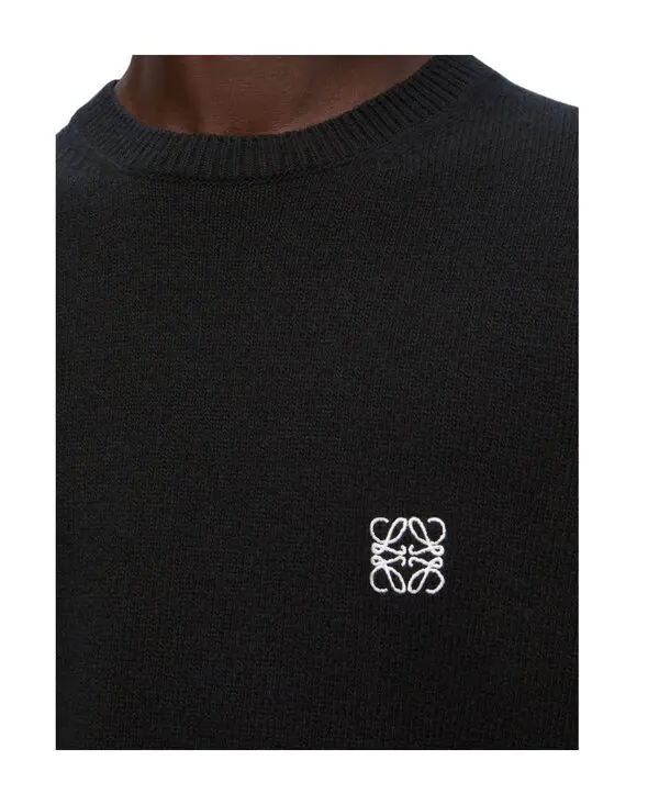Loewe Anagram Embroidered Crewneck Jumper - Black