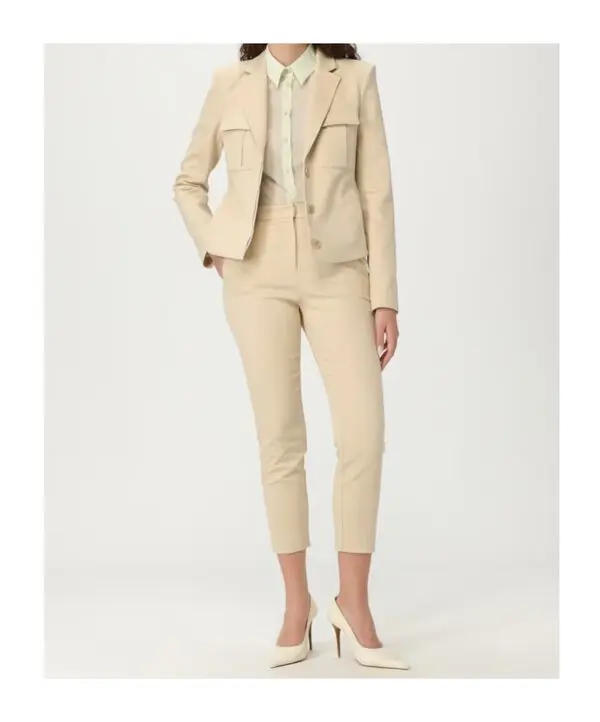 Patrizia Pepe Appliqué Trousers - Nude