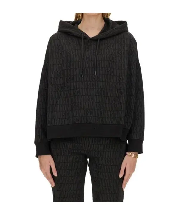 Moschino Monogrammed Hooded Long Sleeve Hoodie