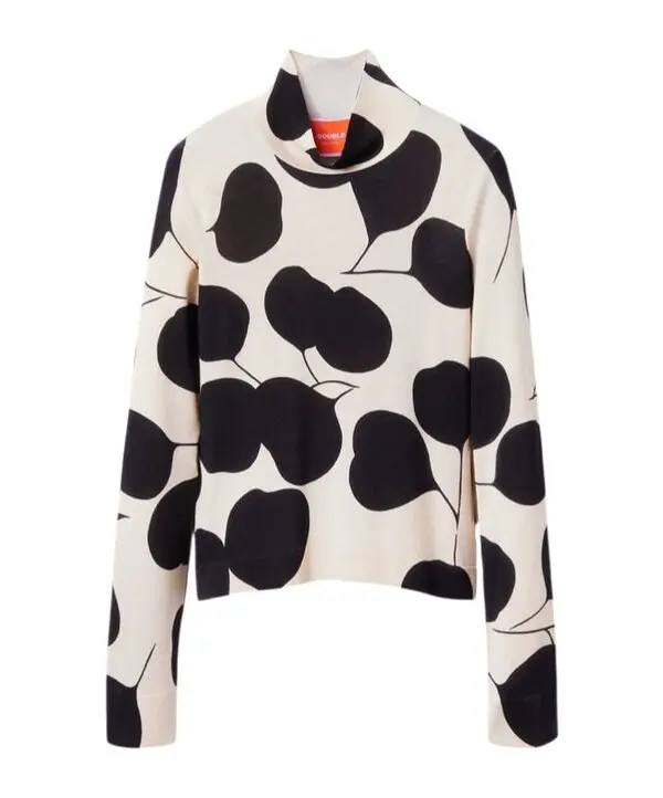 La DoubleJ Graphic Print Intarsia-knit Jumper - Black