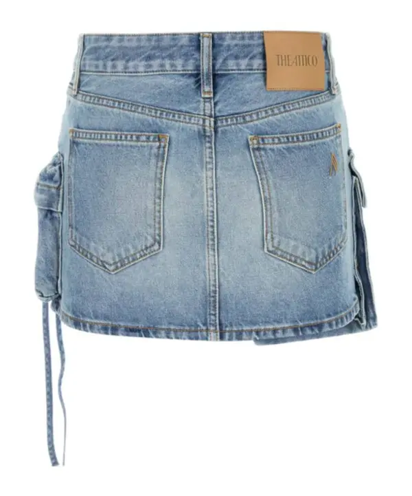Attico The Mini Denim Skirt - Nude