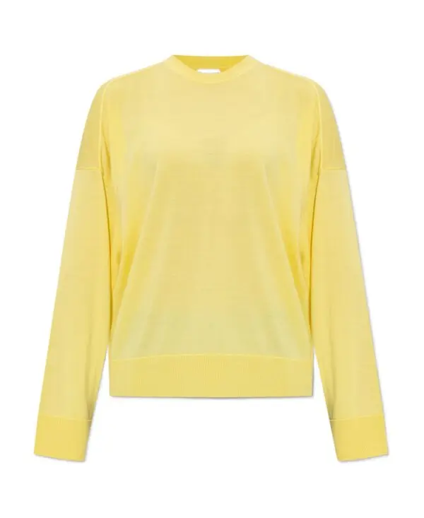 Bottega Veneta Crewneck Sweater With Logo Embroidery - Yellow