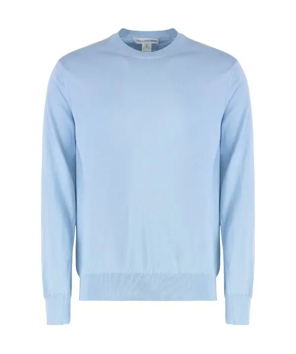 Comme Des Garçons Ribbed-knit Crewneck Jumper - Blue