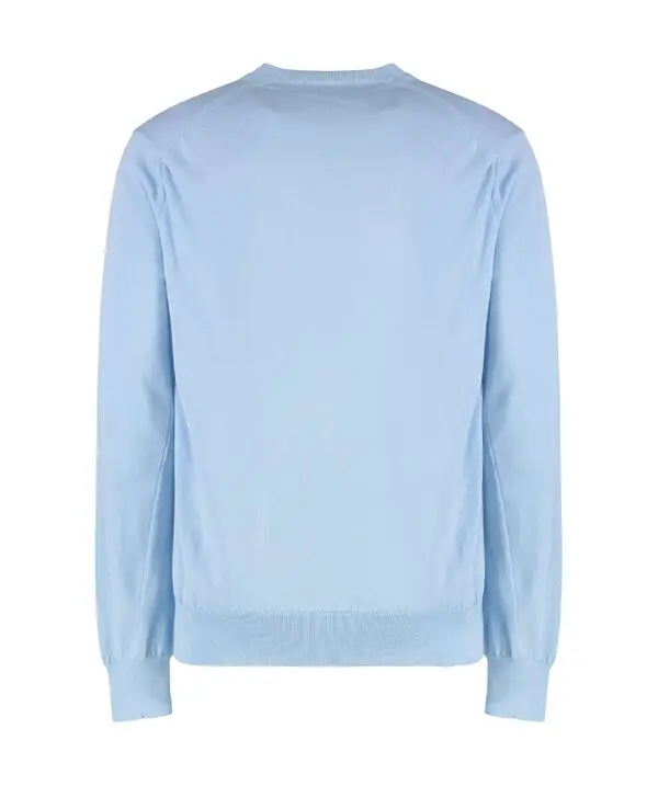 Comme Des Garçons Ribbed-knit Crewneck Jumper - Blue