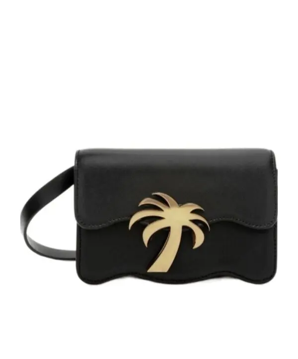Palm Angels Logo Plaque Small Crossbody Bag - Blackgold