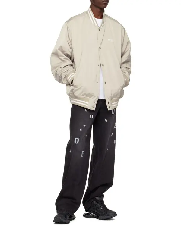 We11Done Logo Baseball Jacket - Nude