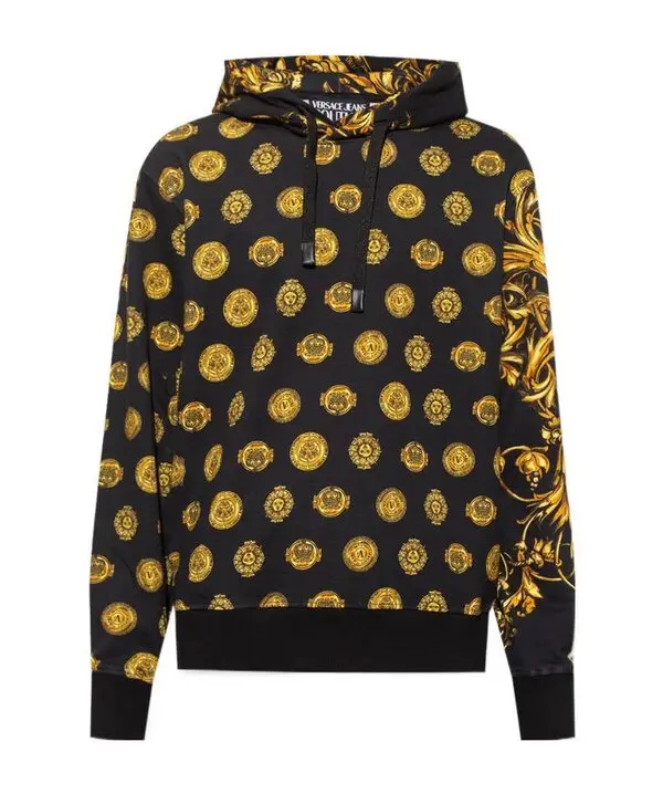 Versace V-emblem Regalia Baroque-print Long-sleeve Hoodie