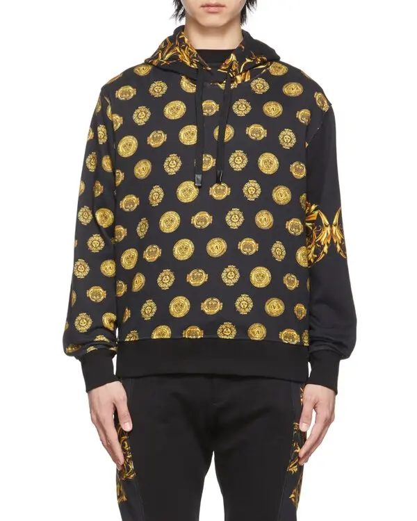 Versace V-emblem Regalia Baroque-print Long-sleeve Hoodie