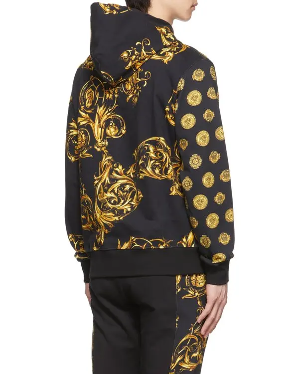 Versace V-emblem Regalia Baroque-print Long-sleeve Hoodie