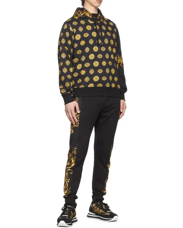 Versace V-emblem Regalia Baroque-print Long-sleeve Hoodie