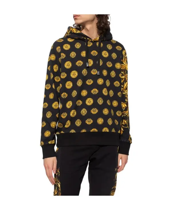 Versace V-emblem Regalia Baroque-print Long-sleeve Hoodie