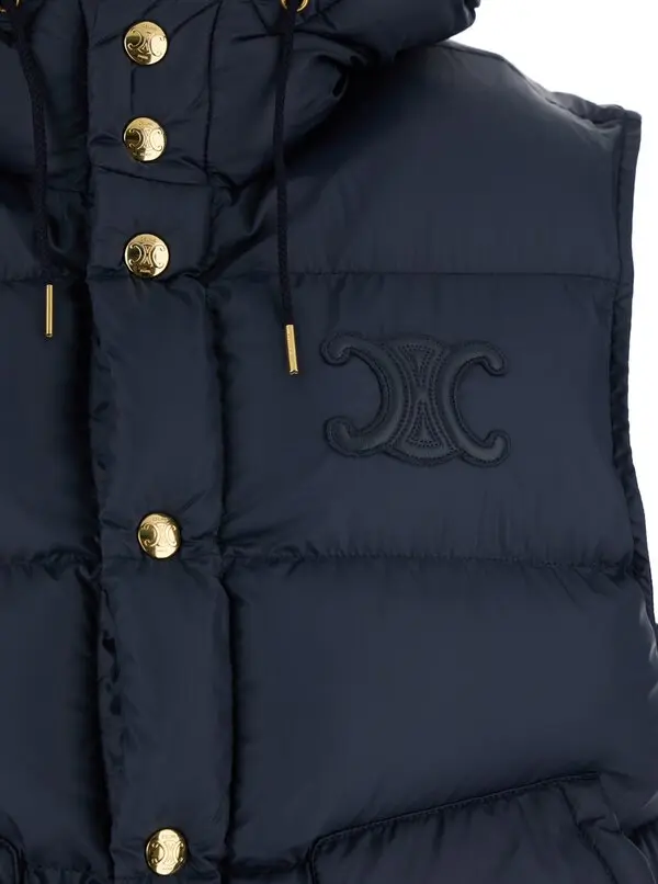 Celine Oversized Sleeveless Down Jacket In Lightweight Nylon