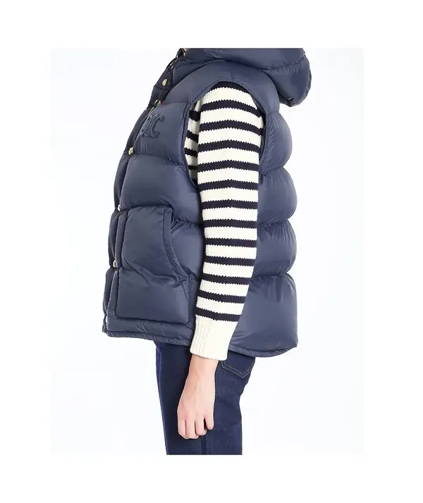 Celine Oversized Sleeveless Down Jacket In Lightweight Nylon