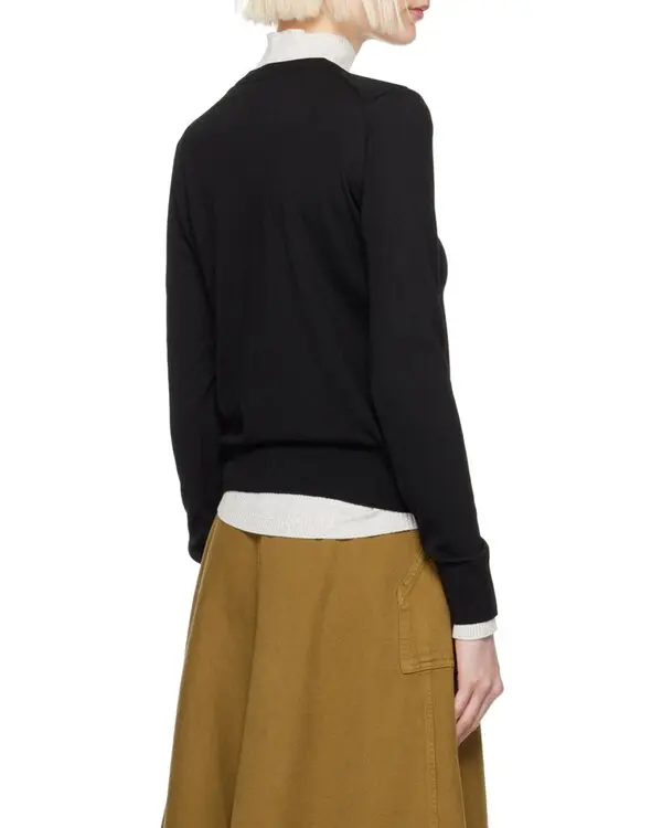 Maison Kitsuné Baby Fox Patch Crewneck Jumper - Black