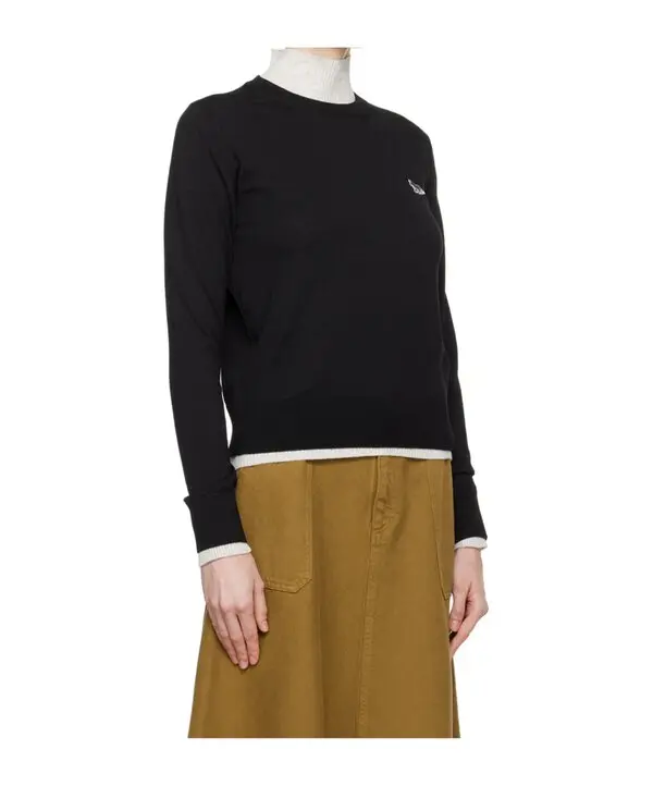 Maison Kitsuné Baby Fox Patch Crewneck Jumper - Black