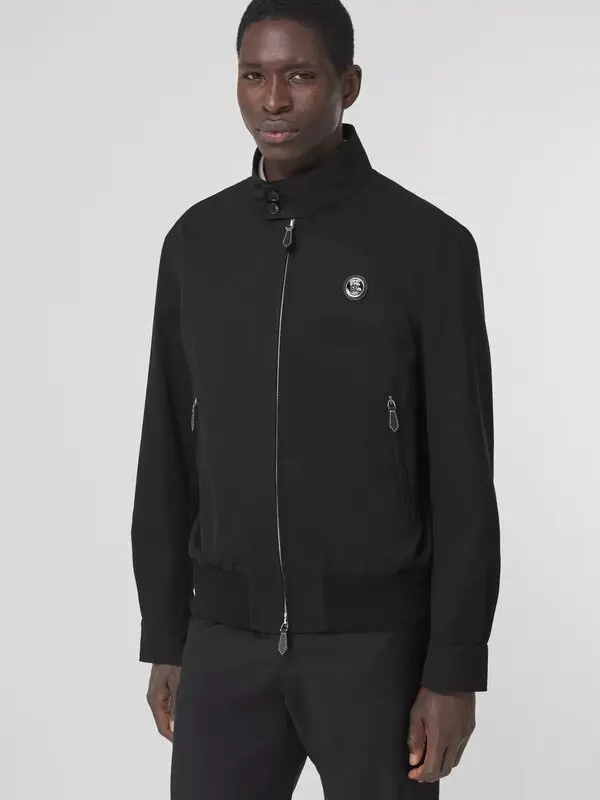 Burberry Harrington Logo-plaque Jacket - Black