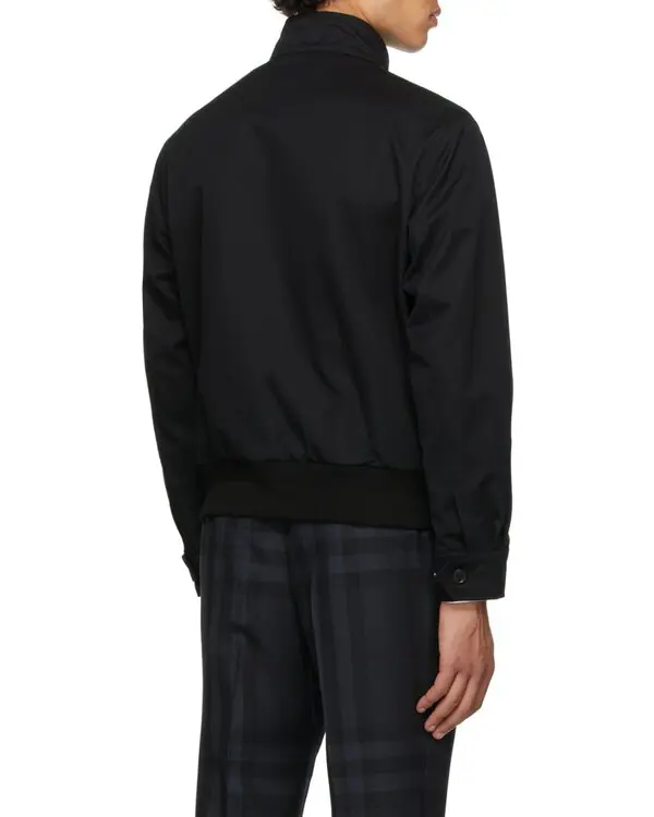Burberry Harrington Logo-plaque Jacket - Black