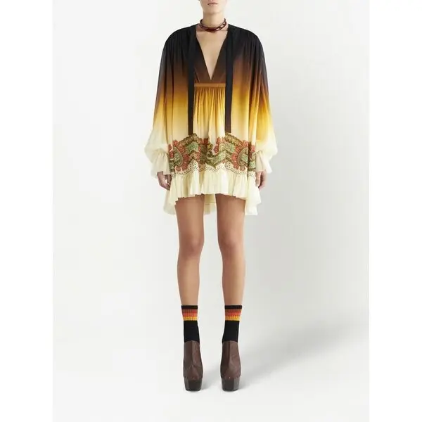 Etro Gradient Paisley Detailed Dress