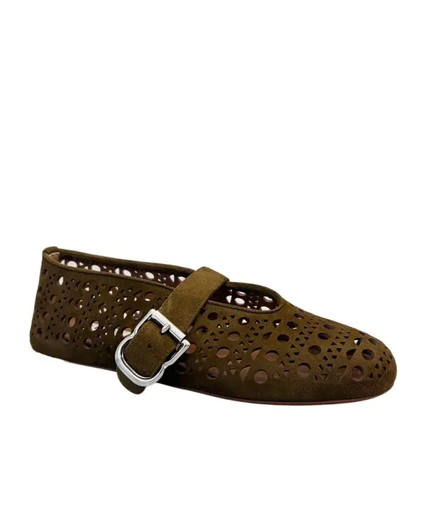Alaïa Ballet Flats With Cut-out Pattern And Buckle Strap