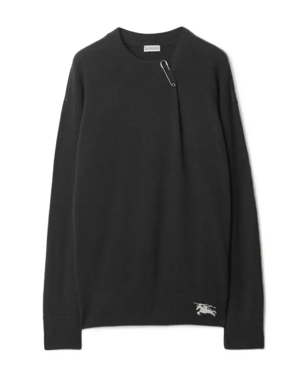 Burberry Safety Pin Detailed Knitted Jumper - Black