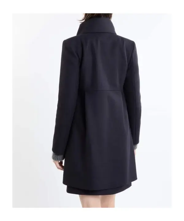 FAY High-neck Peacoat With Buckle Detail - Blue