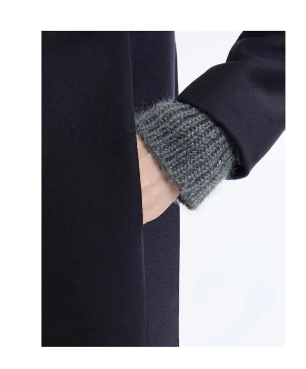FAY High-neck Peacoat With Buckle Detail - Blue