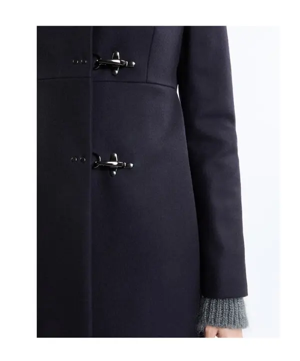 FAY High-neck Peacoat With Buckle Detail - Blue