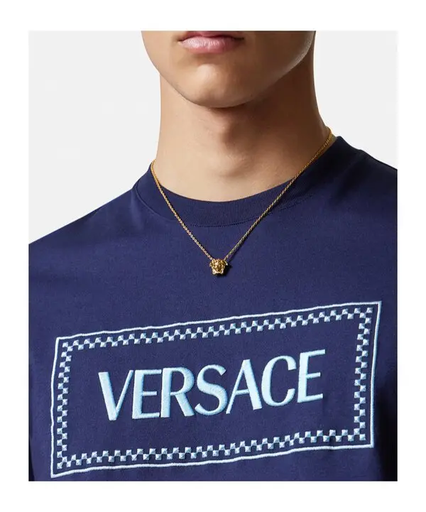 Versace Logo Printed Crewneck T-shirt