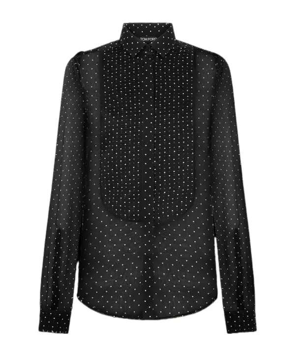 TOM FORD Polka-dot Sheer Long-sleeve Shirt