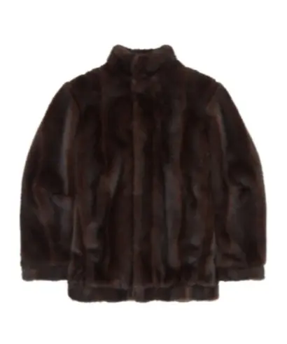 MAISON MARGIELA Faux Fur Stand Collar Jacket - Brown