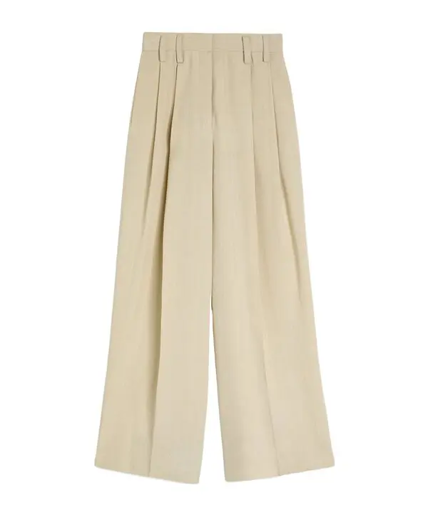 JIL SANDER Pleated Wide-leg Trousers - Nude