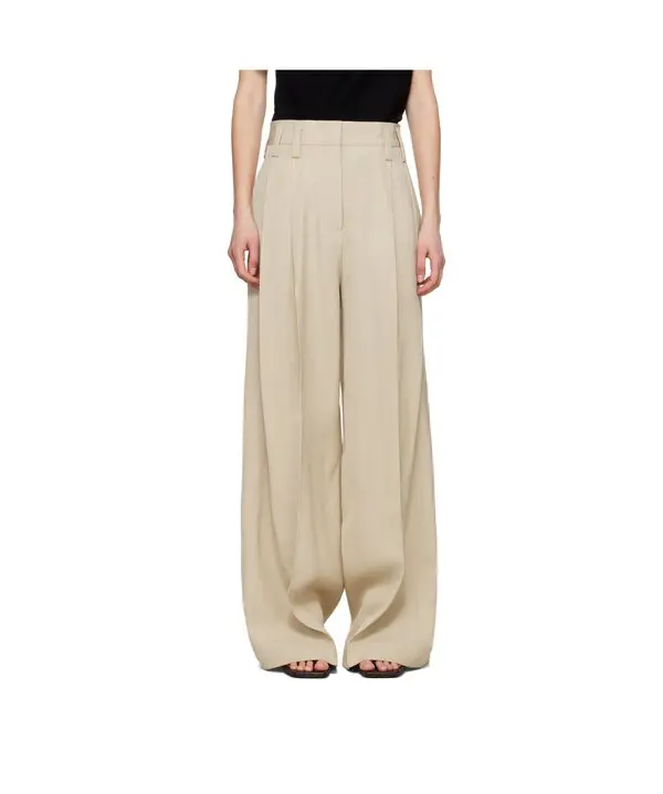 JIL SANDER Pleated Wide-leg Trousers - Nude