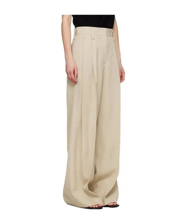 JIL SANDER Pleated Wide-leg Trousers - Nude