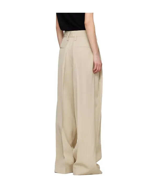 JIL SANDER Pleated Wide-leg Trousers - Nude
