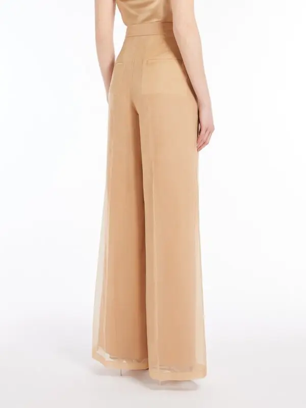 Max Mara Pleated Silk Organza Wide-leg Trousers