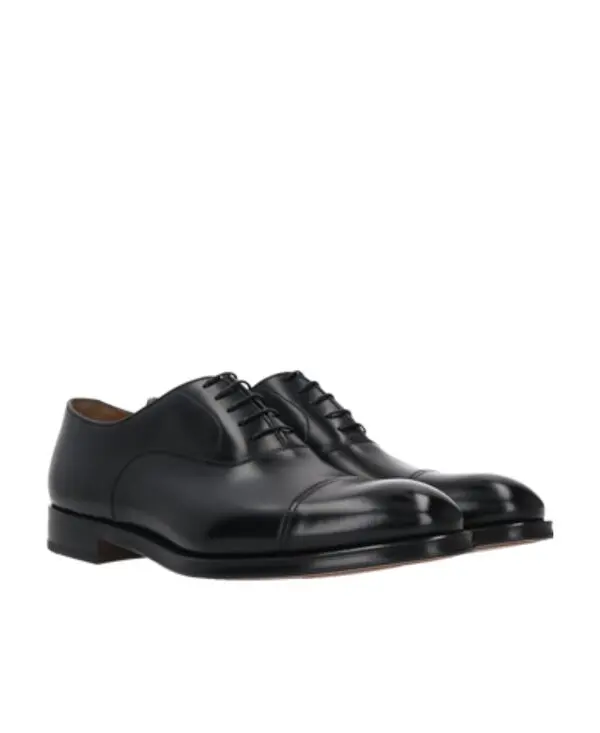 DOUCAL'S Round-toe Lace-up Leather Shoes