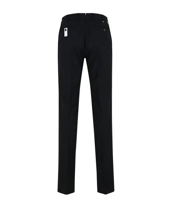 PT TORINO Slim Fit Wool Tailored Trousers - Black