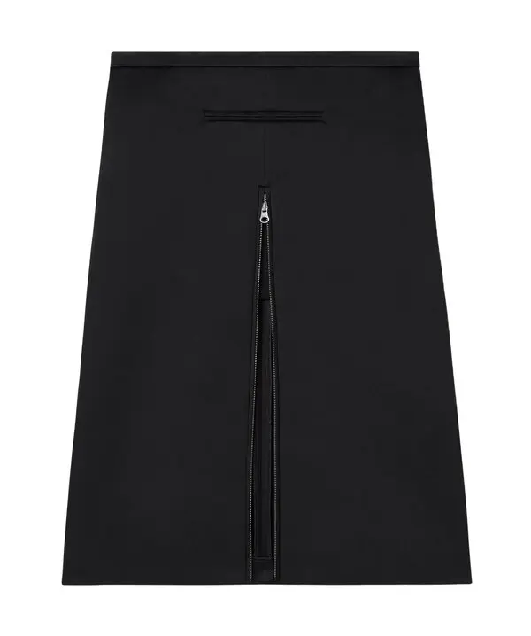 COURREGES Zip-detail Satin Midi Skirt - Black