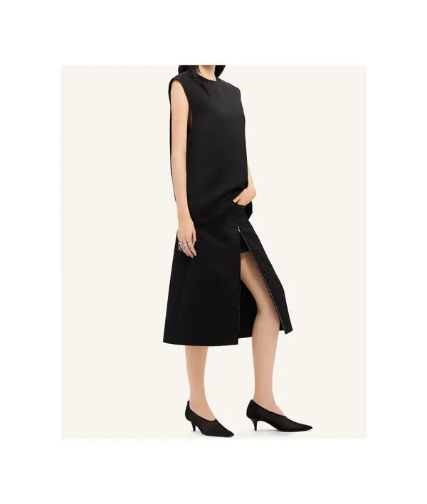 COURREGES Zip-detail Satin Midi Skirt