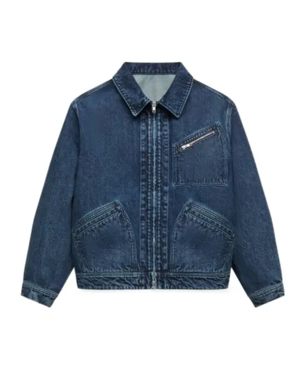 Kenzo Signature Japanese Denim Utility Jacket - Medium Stone Blue