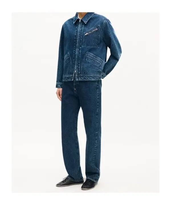 Kenzo Signature Japanese Denim Utility Jacket - Medium Stone Blue