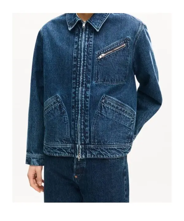 Kenzo Signature Japanese Denim Utility Jacket - Medium Stone Blue