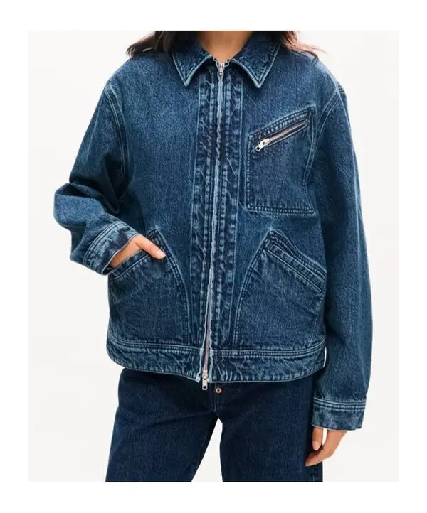 Kenzo Signature Japanese Denim Utility Jacket - Medium Stone Blue