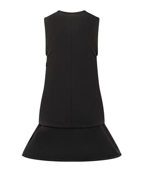 MSGM Sleeveless V-neck Dress With Bow Detail And Ruffled Hem - Black