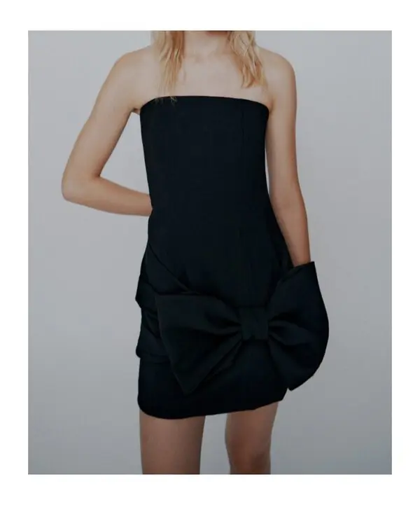 Marella Bow Detail Envers Satin Bustier Dress