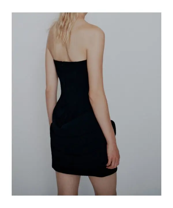 Marella Bow Detail Envers Satin Bustier Dress