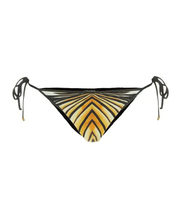 Roberto Cavalli Zebra Print Bikini Bottoms - Black
